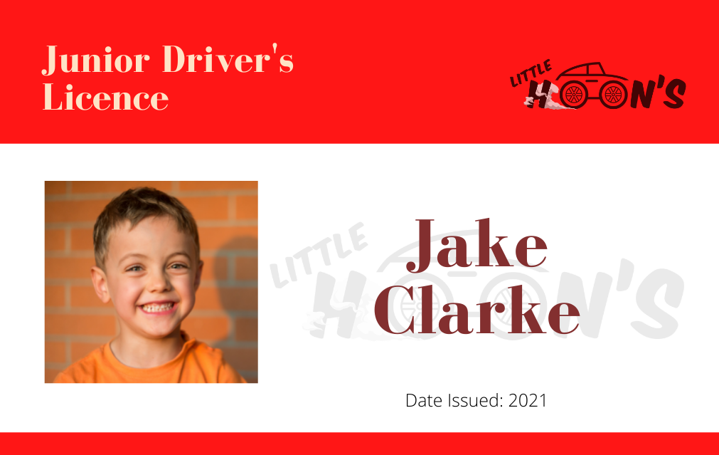 Little Hoon's Junior Drivers Licence — LittleHoon's